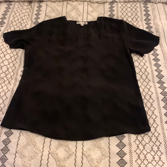 nine britton | Tops | Nine Britton Scallop Neck And Sleeve Top | Poshmark
